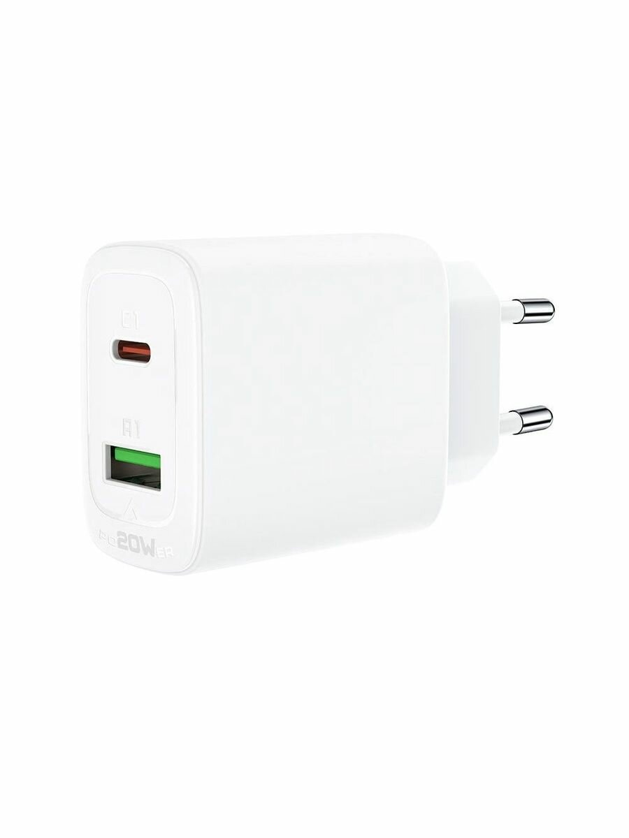 Блок питания сетевой USB, Type-C ACEFAST A25 20W — фото 1