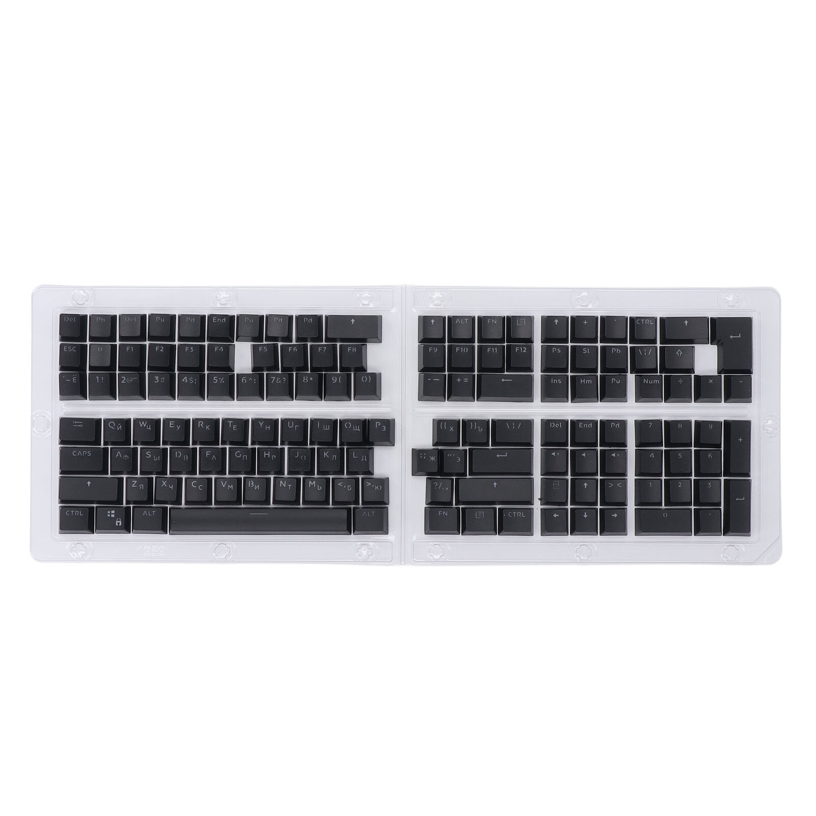 132 Key Keyboard Keycap Russian OEM Profile Matte Finish Ergonomic ABS Keycaps for 61 62 64 68 84 87 104 108 Keyboards Black