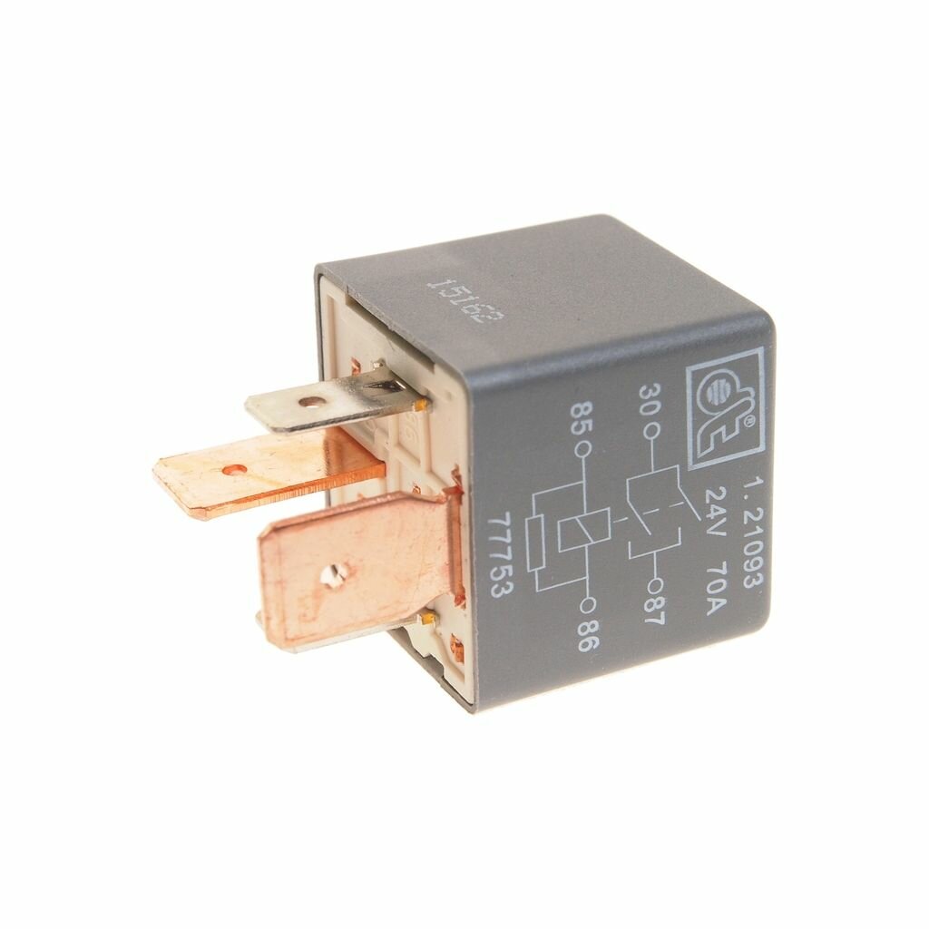 Реле 24V, 70A, 4 контакта с сопротивлением для Даф, МАН, Скания, Вольво арт 121093 DT Spare Parts