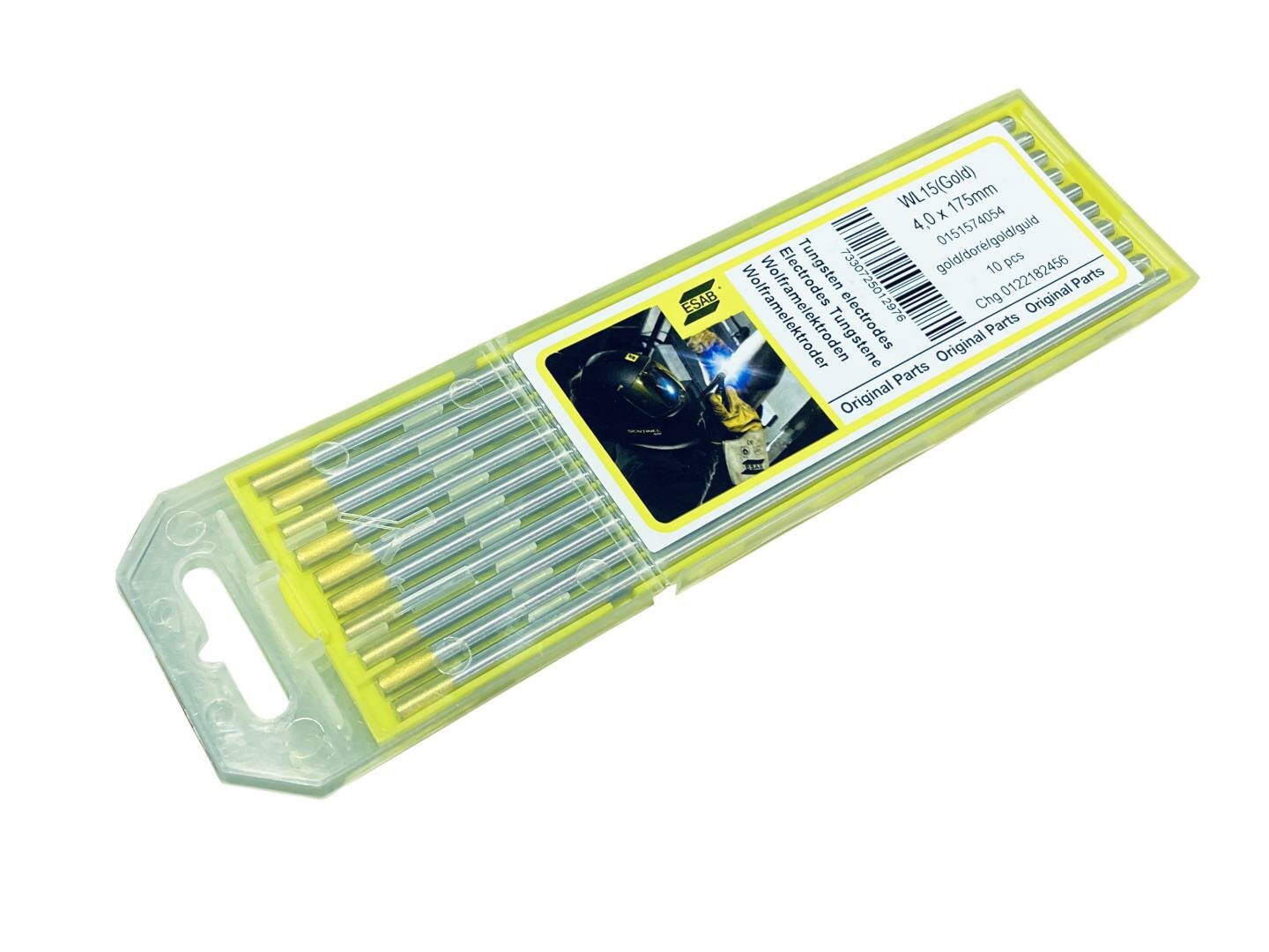 Электроды вольфрамовые ESAB Tungsten WL15 Gold ф 4,0 мм х 175 мм (10шт.)