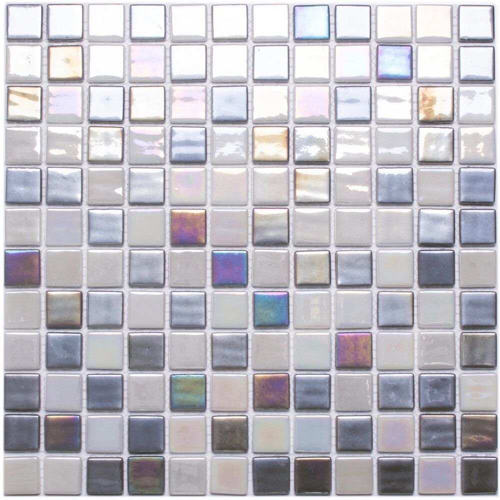 Мозаика стеклянная Reexo M034, цвет: микс, перламутр прокрашенный (черный + белый), цена - за 1 м2