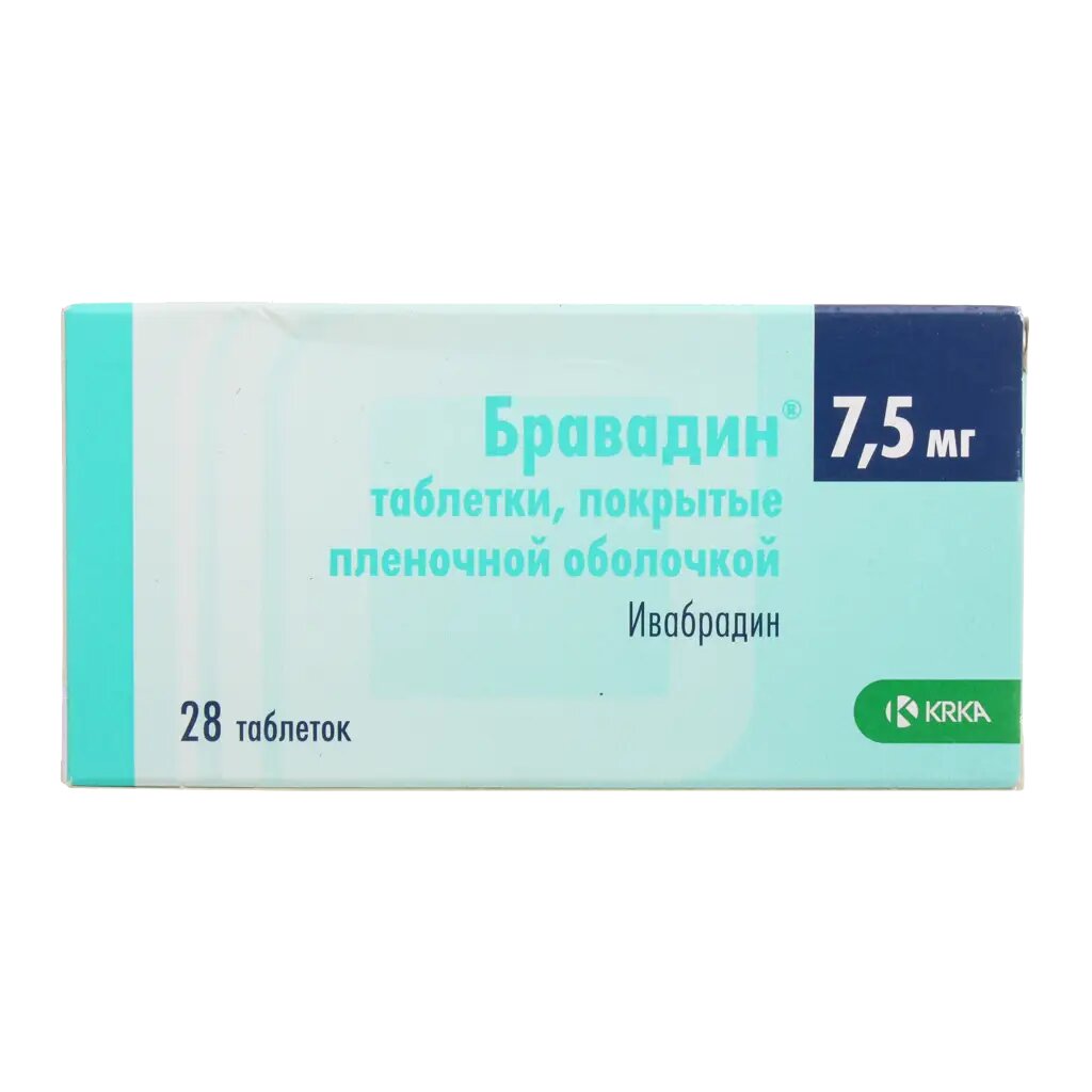 Бравадин таблетки покрыт. плен. об. 7,5 мг 28 шт