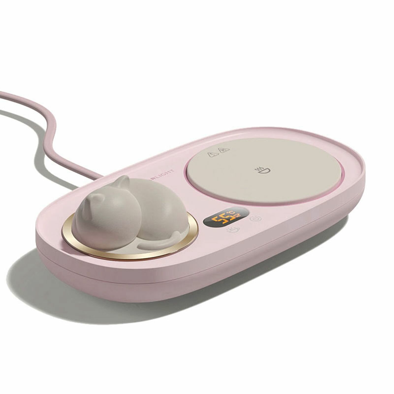 Интеллектуальная грелка для кружки, подставка для чашек, 55 градусов Цельсия, постоянная температура, нагревательный коврик для чашки для работы, розовый