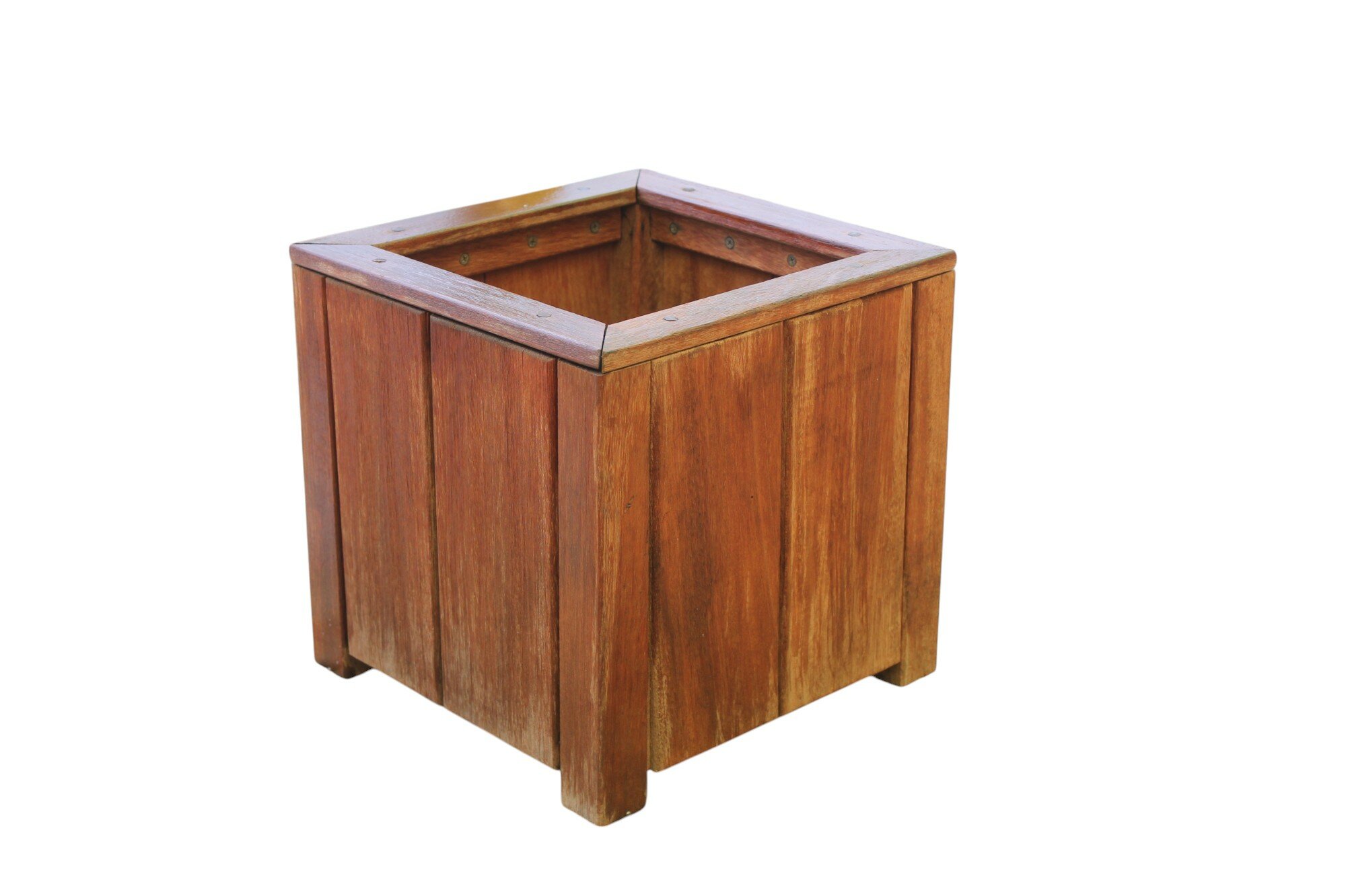 Кашпо Dekker "Куб", из ценных пород деревьев Бангкирай, 50 см х 50 см х 50 см, коричневое