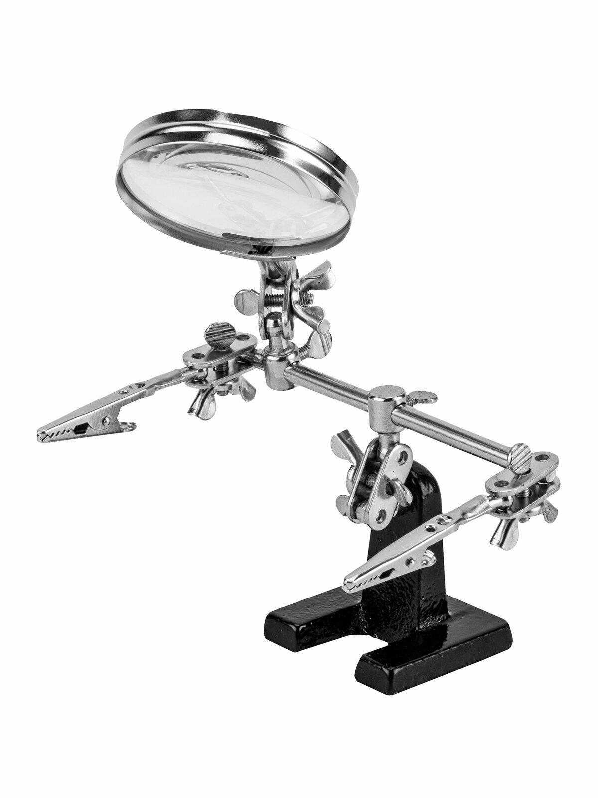 Третья рука для пайки с лупой Sparta, 4-кратное увеличение и фиксация под разными углами, зажим для пайки 914605