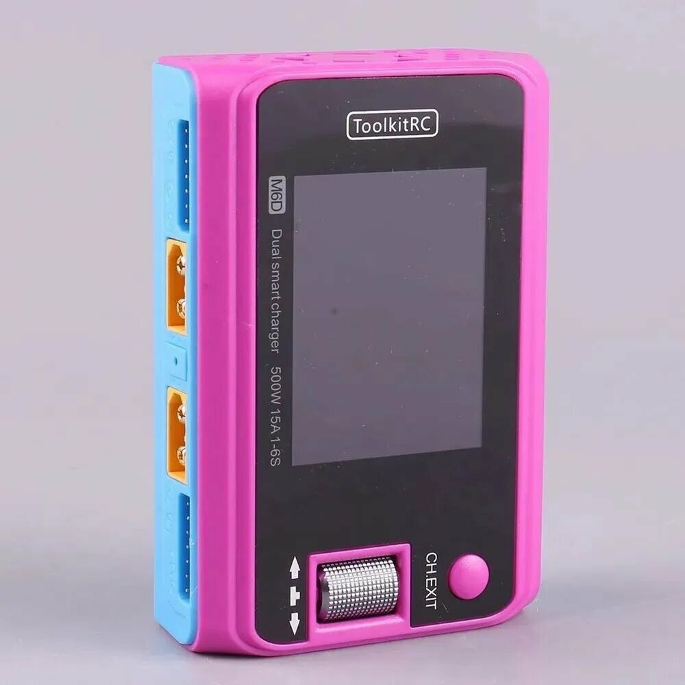 KNOW EASY-Зарядное устройство ToolkitRC M6D DC Limited Edition (двухканальное, Out: 2*250Вт) Розовое