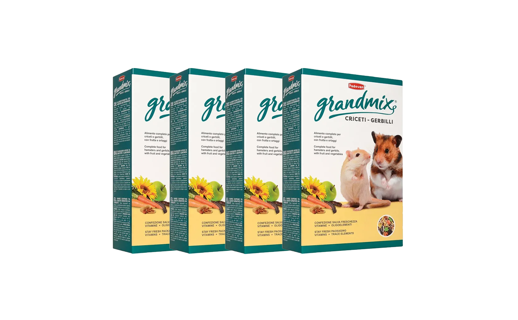 Padovan Grandmix Criceti-Gerbilli корм комплексный для хомяков и песчанок 1 кг x 4 шт.
