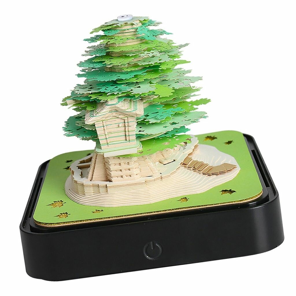 Настольный календарь на 2025 Год со светодиодной подсветкой, Часы с Бумажным вырезом