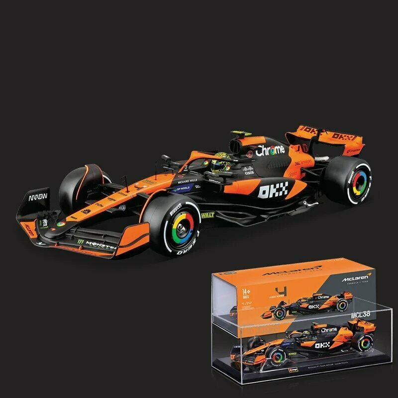 Burago McLaren F1 MCL38 2024 металлическая модель автомобиля 1:24