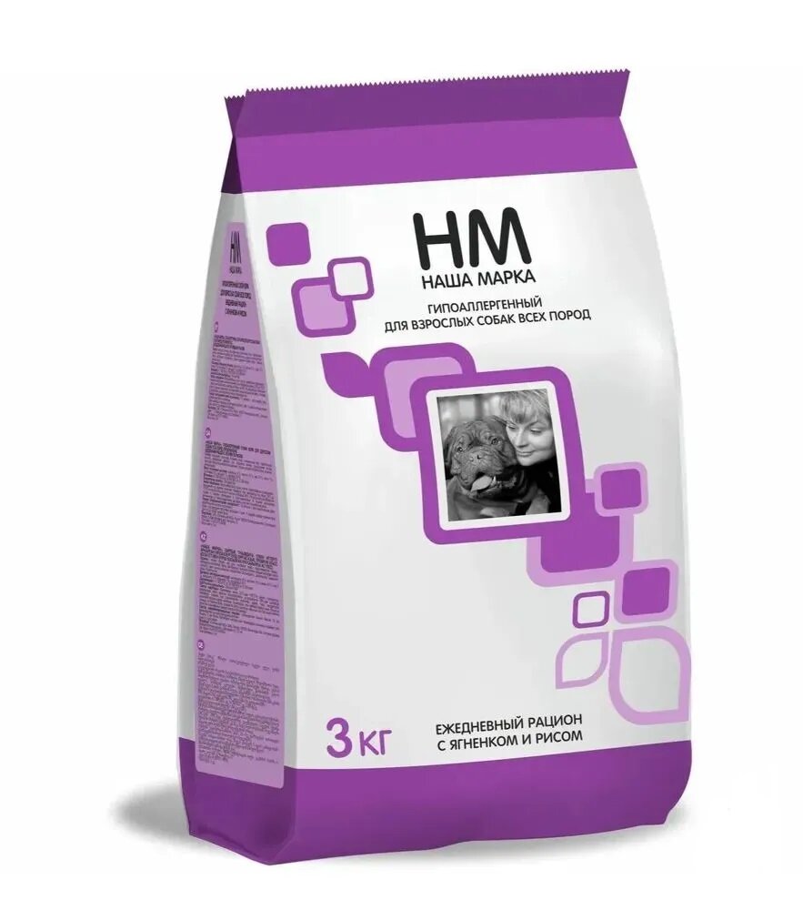 Сухой корм Наша Марка для щенков всех пород гипоаллергенный ягненок и рис, 3кг
