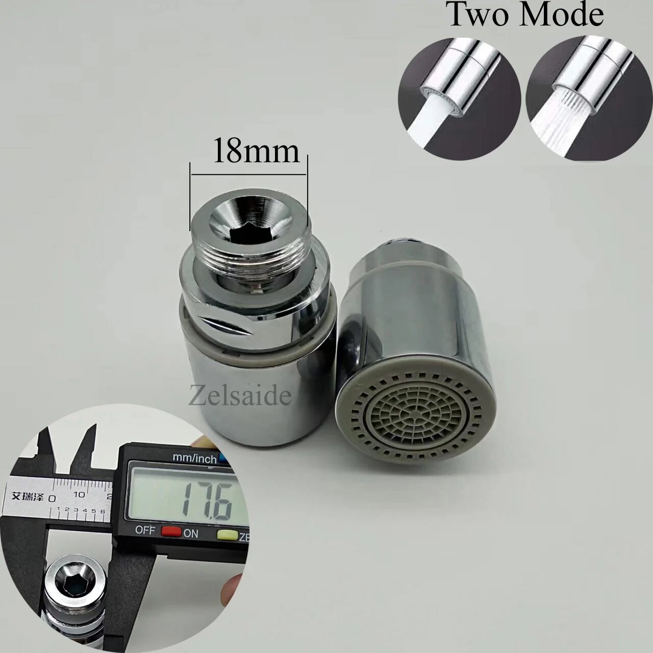 Зelsaide Латунный аэратор для смесителя 360° two mode male 18mm