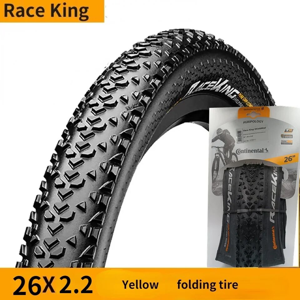 Continental Race King 26x2.2 MTB шина, черная, желтая