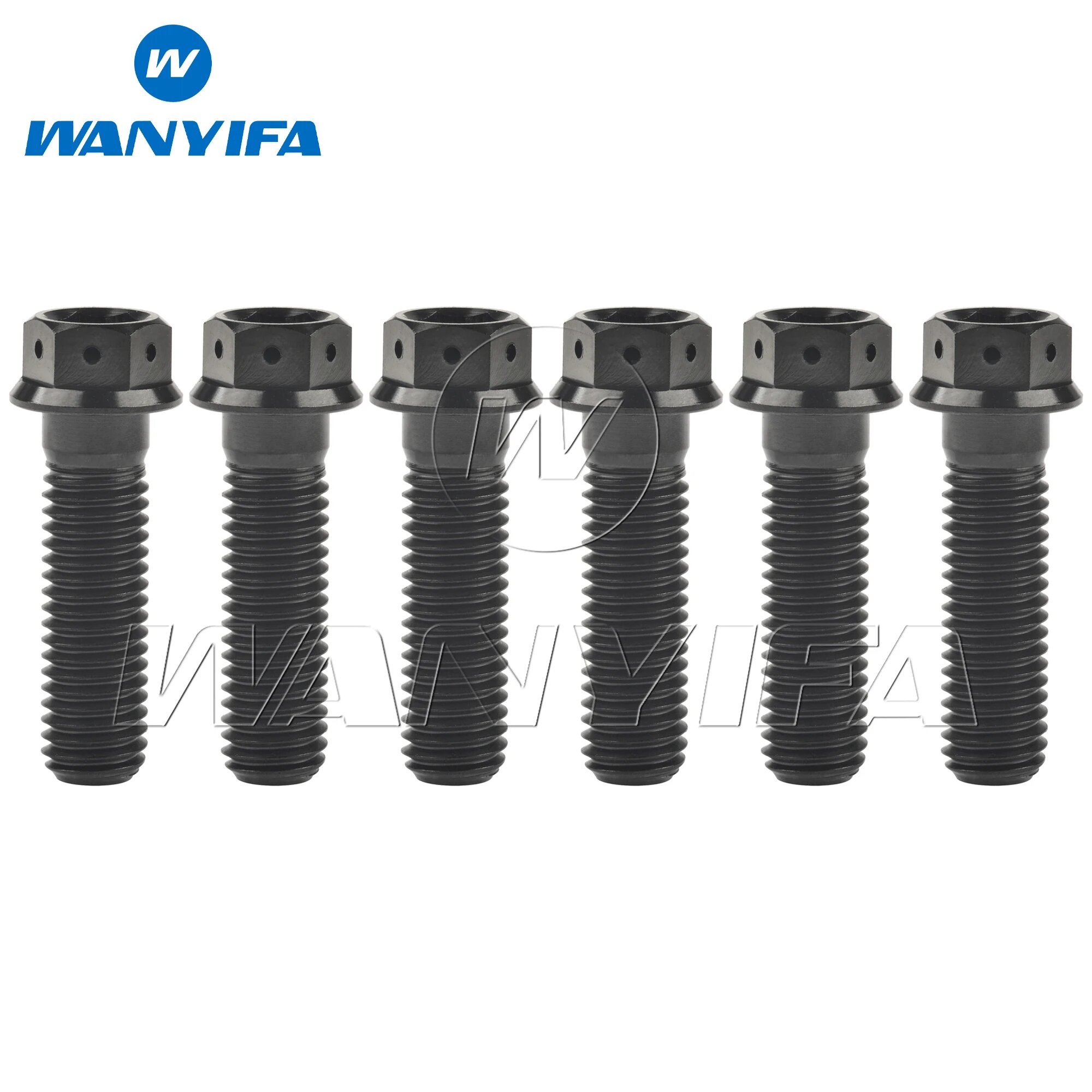 Wanyifa титановые болты M6/M8 для мотоцикла 6 шт. М8, Black, 40mm