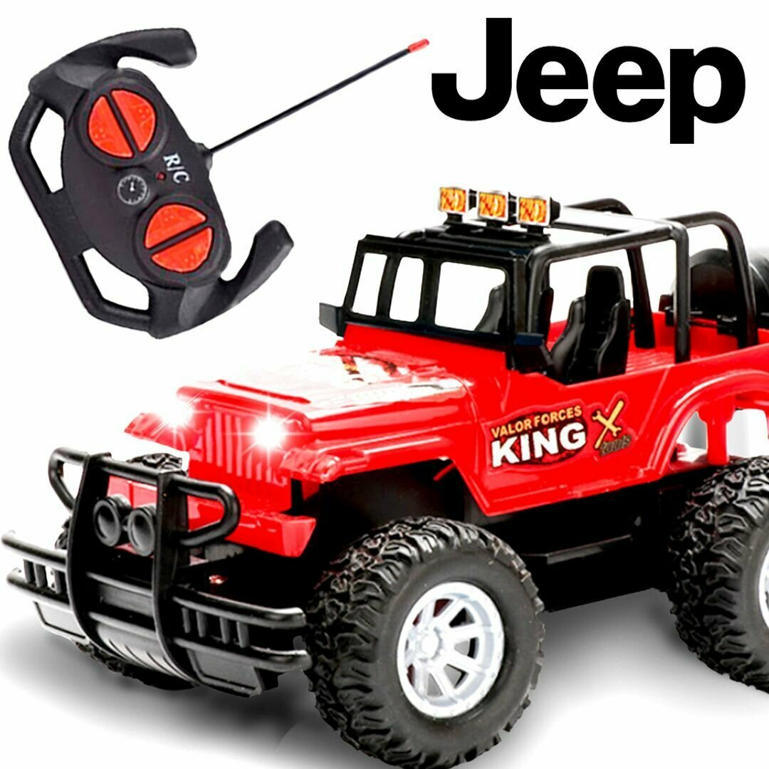 Большая машинка на пульте управления JEEP KING (Джип Кинг), 2 аккумулятора в комплекте, цвет красный-3
