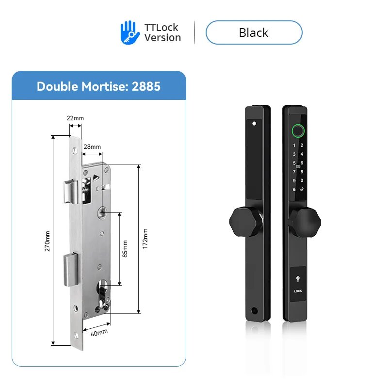 Электронный умный дверной замок DQ с датчиком отпечатков пальцев, ROUND-2885