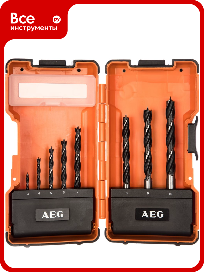 Набор сверл по дереву (8 шт; 3-10 мм) AEG 4932352247
