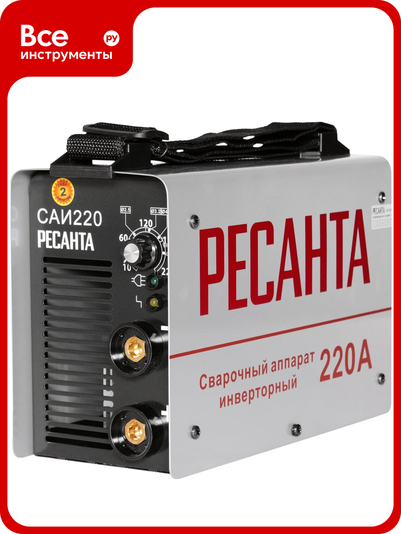Инверторный, Ресанта, сварочный аппарат Ресанта САИ 220 65/3, ручной дуговой сварки металлических, легкий