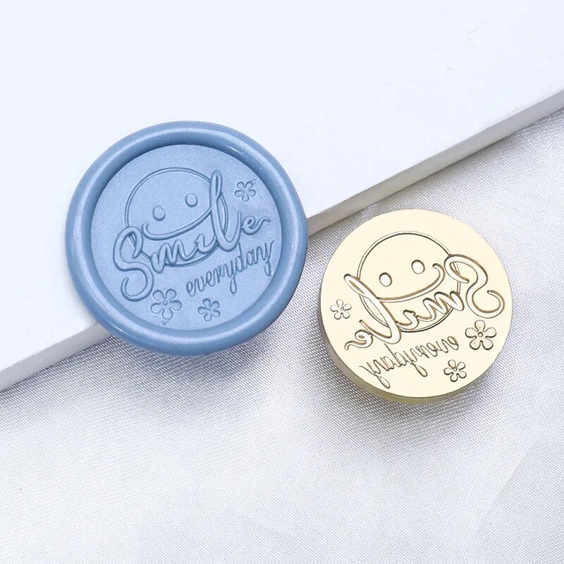 Медная сургучная печать с узорами Красная роза