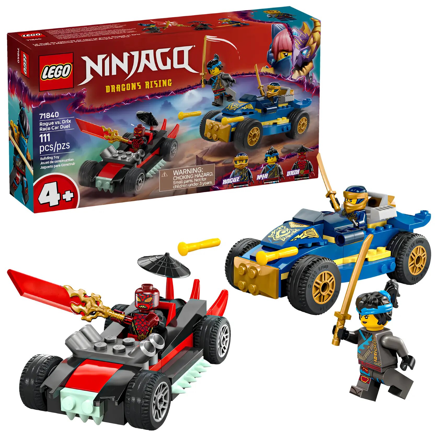 Конструктор LEGO Ninjago 71840 Гоночная дуэль Rogue против Drix