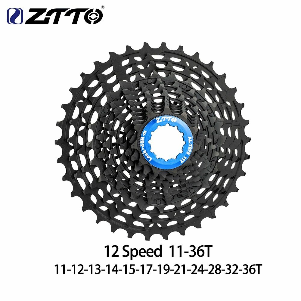ZTTO Сверхлегкая кассета для шоссейного велосипеда 11-12 скоростей 12s 36T Black