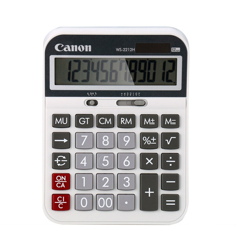 Canon WS-2212H Desktop Solar-Powered Wide-Screen Financial Business Calculator for Accounting, Quick Calculation, Bank, And Multi-Function 12-Digit Dual Power Calculator