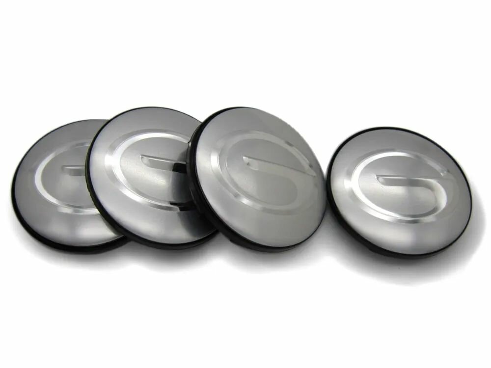 Колпачки заглушки на литые диски КиК GAC silver 62/55/10, комплект 4 шт.