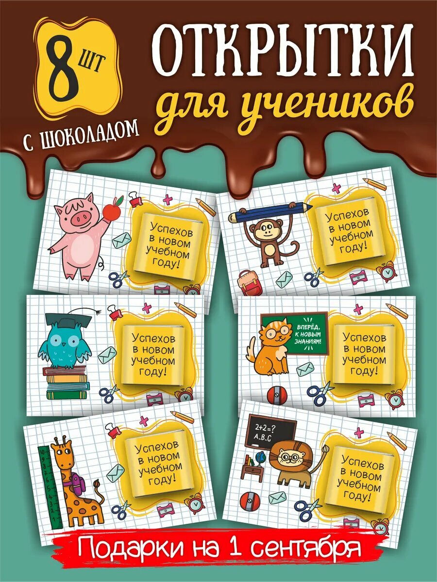 Подарок школьнику на день рождения, 8 шт