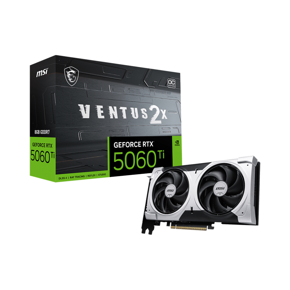 Видеокарта MSI RTX5060Ti VENTUS 2X OC PLUS 8GB GDDR7 128bit 3xDP HDMI 2FAN RTL