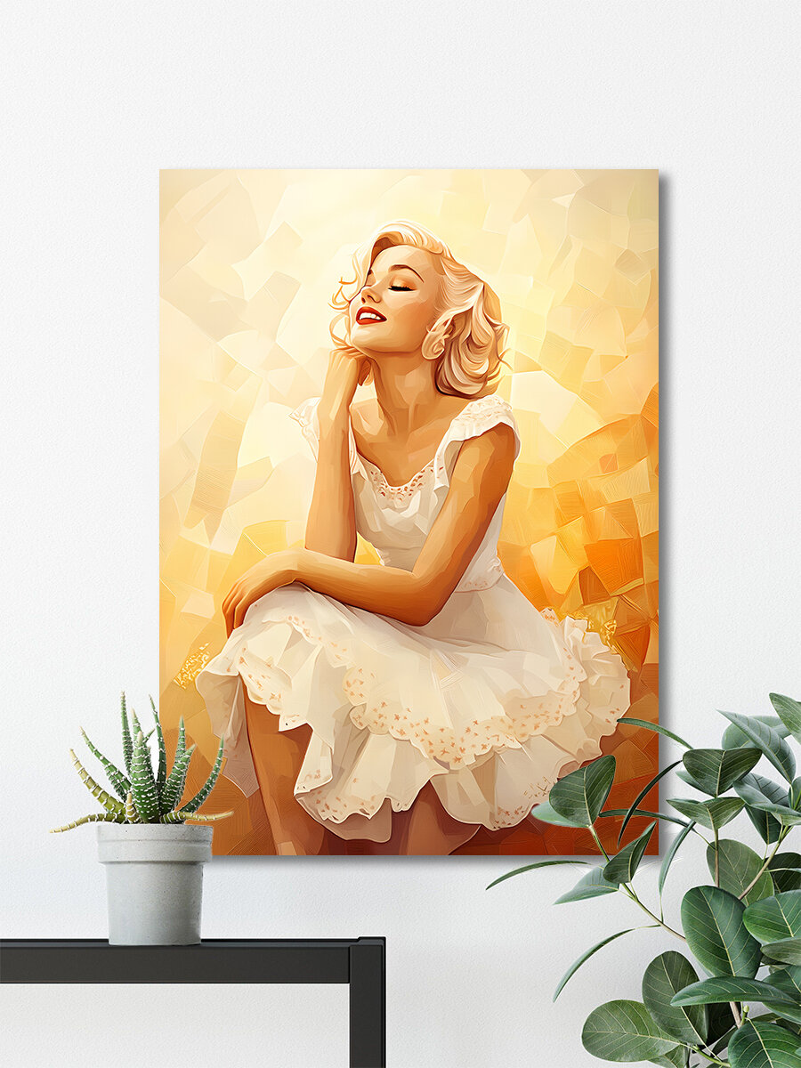 Современные картины для интерьера / в коридор, зал - Мэрилин Монро, картина 60х80 см.