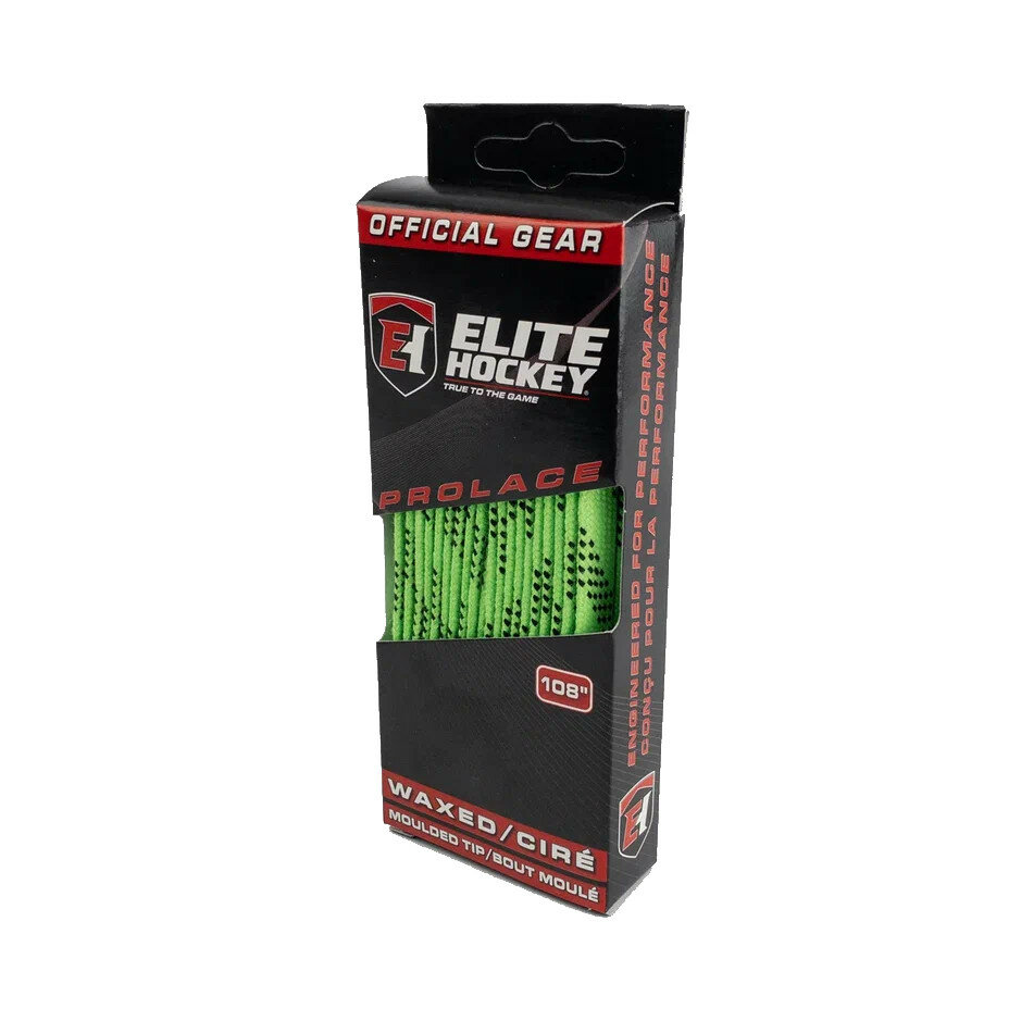 Шнурки для коньков с пропиткой Elite зеленые/черные (305см (120"))