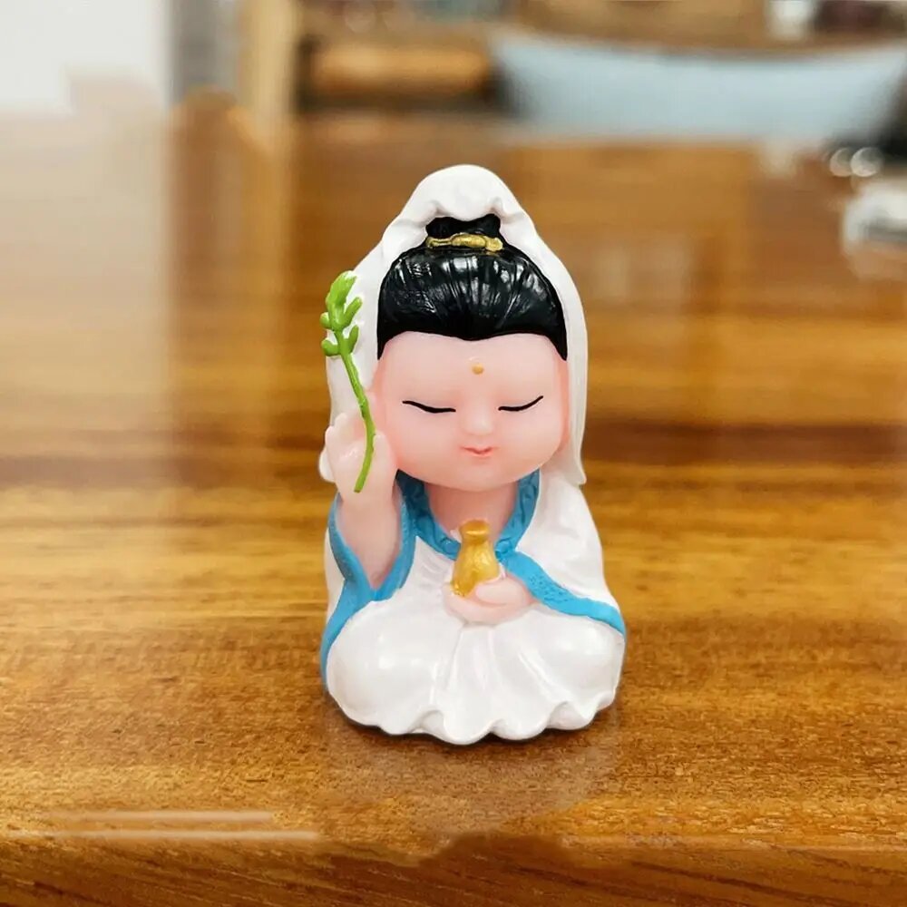 Милая миниатюрная бог богатства, фэншуй, удача, фея, скульптура, фигурки из смолы, статуя, креативная народная декоративная скульптура, C