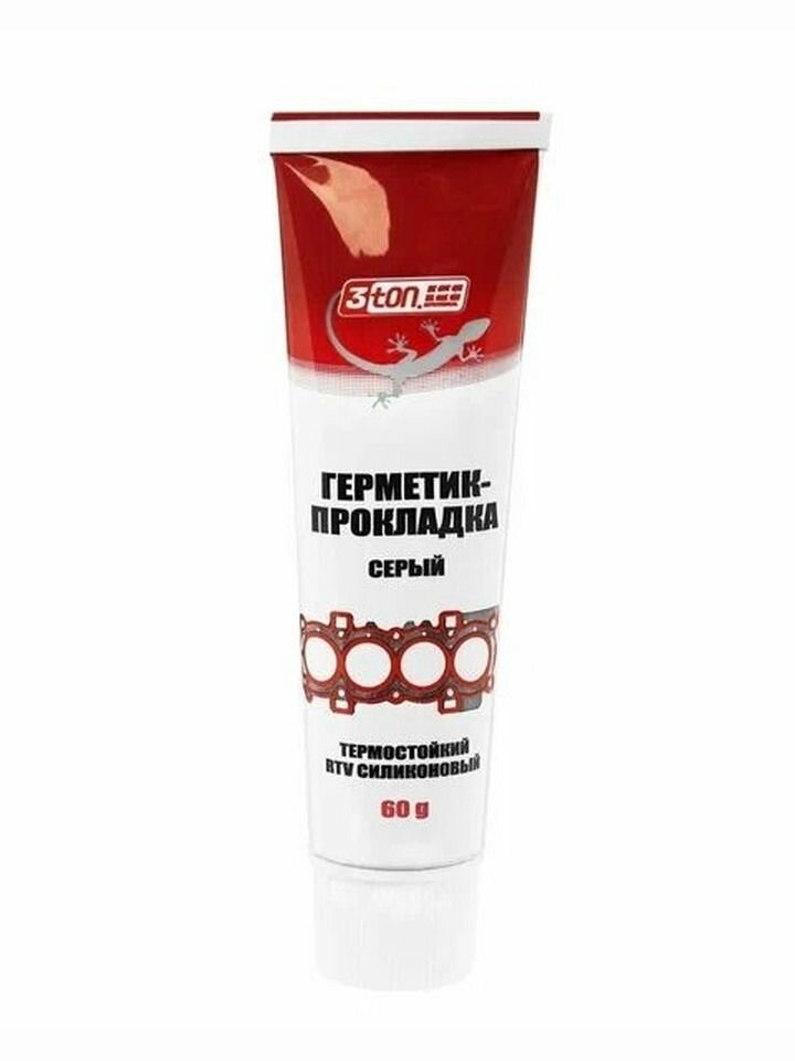 Автогерметик - прокладка 3ton (ТР-101) (серый, термостойкий), 60 гр.