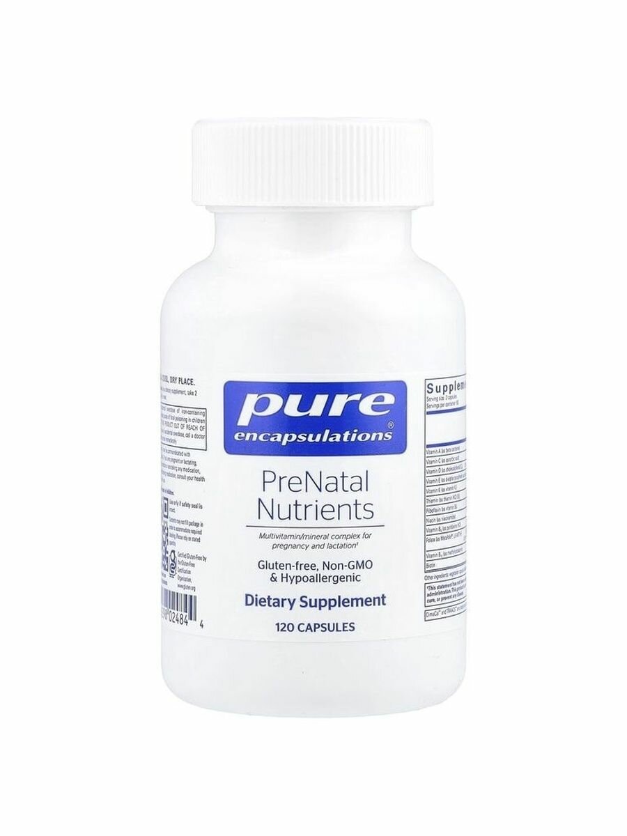 Pure Encapsulations, PreNatal Nutrients, мультивитамины для беременных, 120 капсул