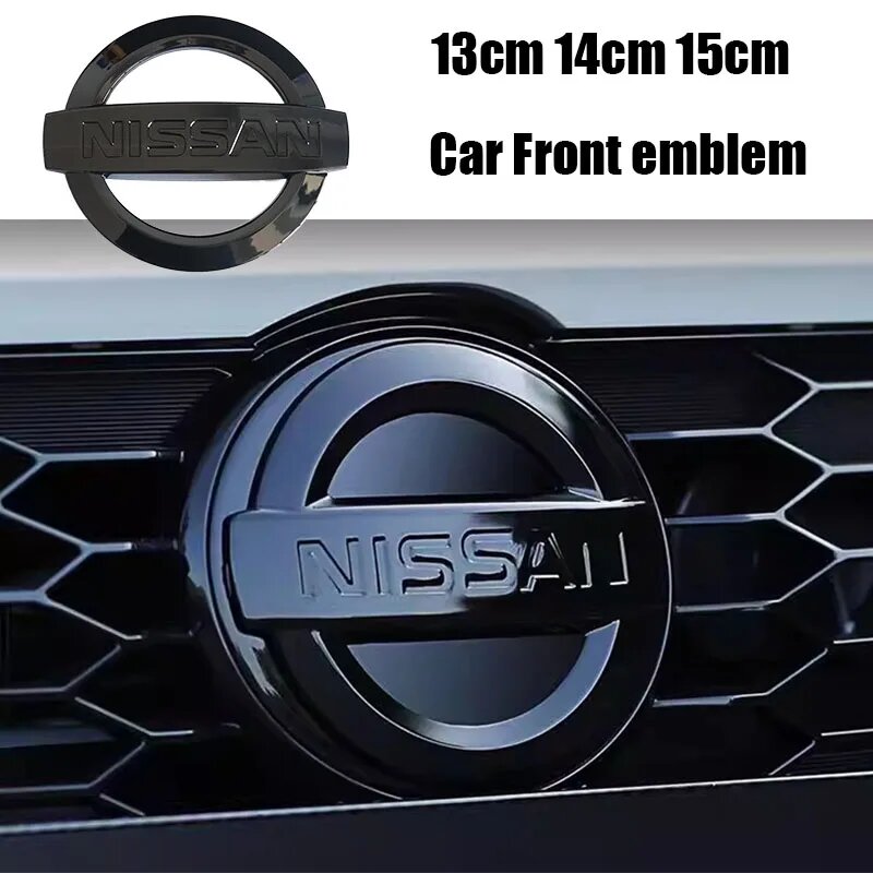 1 шт. старый 3D Nissan черный ABS 13 см 14 см 15 см Передний логотип автомобиля Передняя решетка Передний капот автомобиля Эмблема наклейка Стайлинг Аксессуары