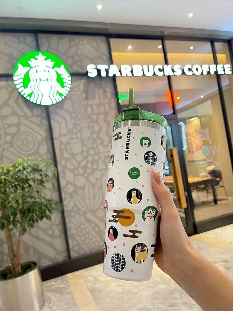 Термокружка Starbucks To Go, нержавеющая сталь, 900мл, желтая