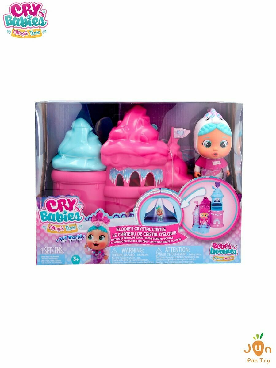 Cry Babies Magic Tears Icy World Elodie's Crystal Castle / детские игрушки, хрустальный замок, с аксессуарами и кукла, подходят для детей от 3 лет и старше