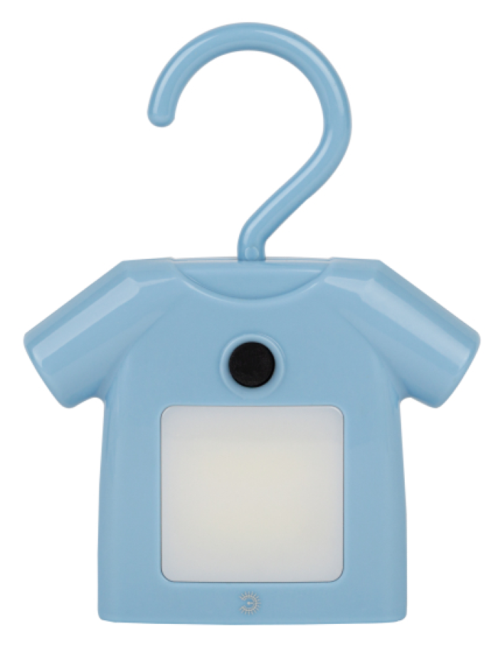 Ночник ЭРА NLED-485-1W-SW-BU детский, на батарейках светодиодный, из пластика, голубой, 128х100х20мм, 1Вт / светильник