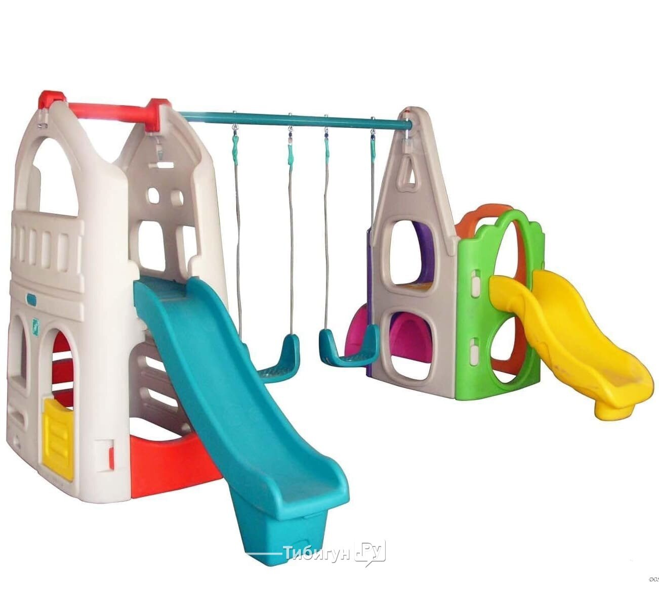 Игровой комплекс Lerado LAB-612, пластиковый, для улицы, качели, разноцветный