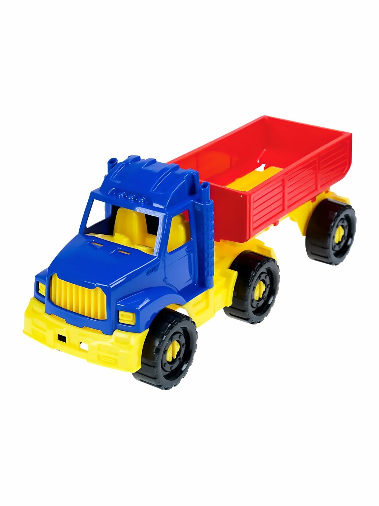 Машинка Тягач "Бизон", бортовой с прицепом, городской, детская большая игручшечная модель автомобиля для игр дома и в песочнице