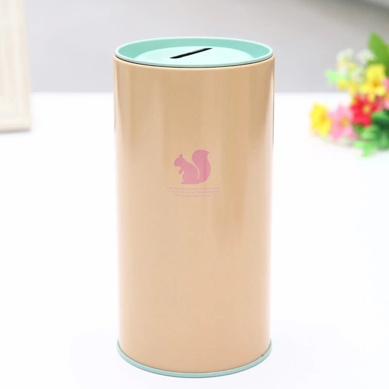 1 шт, жестяная круглая копилка с изображением животных, цветная копилка, металлическая копилка для монет, украшение для дома, копилка