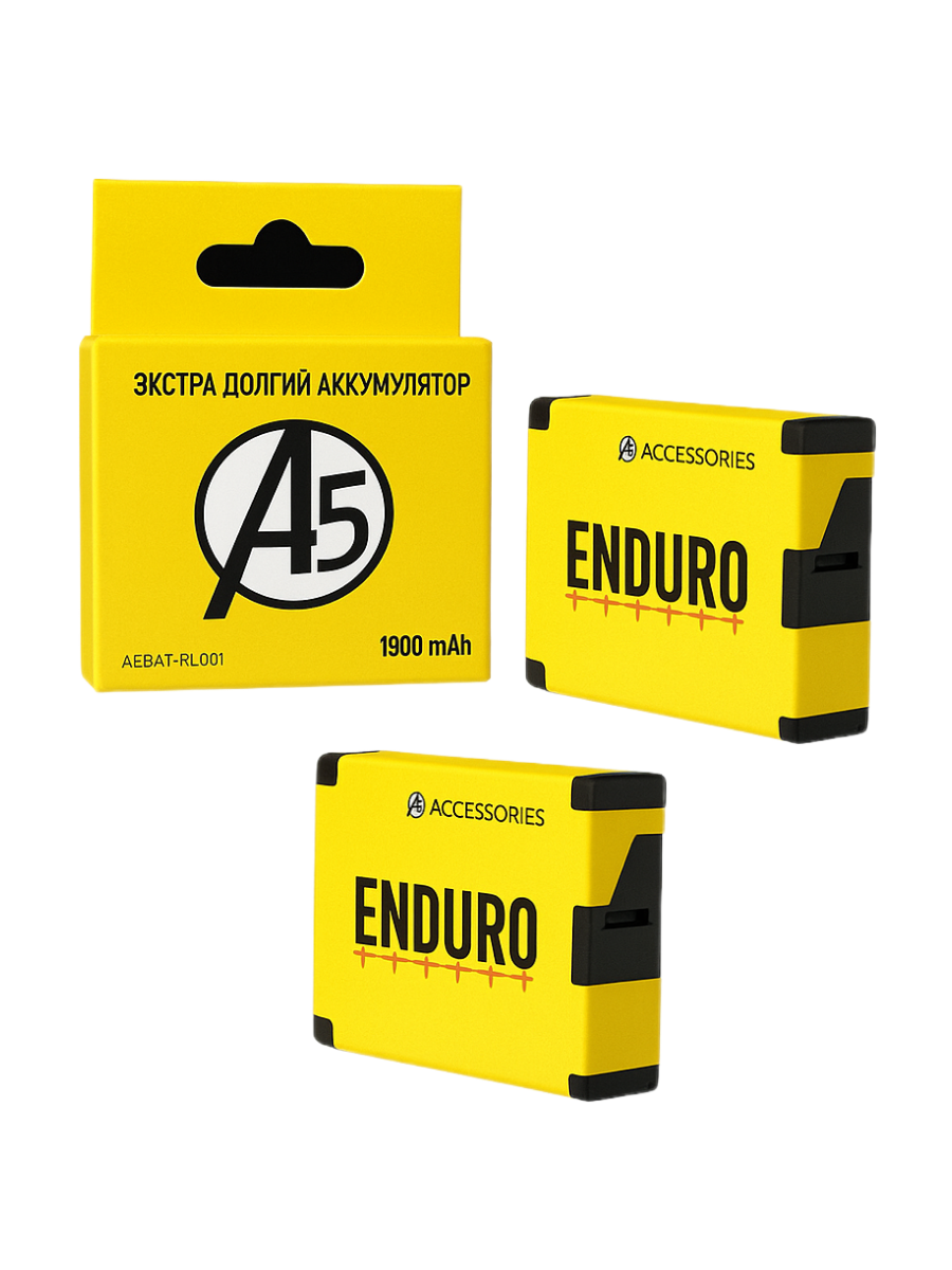 Аккумулятор Action5 Enduro для экшн камеры GoPro Hero 13 Rechargeable Battery, 2 шт, 1900 mAh, AEBAT-RL001