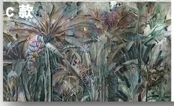 Товары на заказ, 3D обои с изображением листьев бананов из Юго-Восточной Азии, тропического дождевого леса, растений, гостиной, телевизора, Настенная роспись для столовой, 3, Concavo convex silk