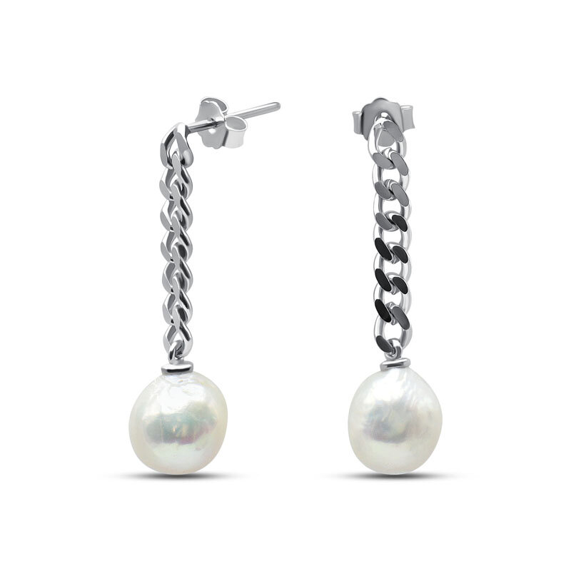 Серьги, серебро, 925 проба, жемчуг культивированный