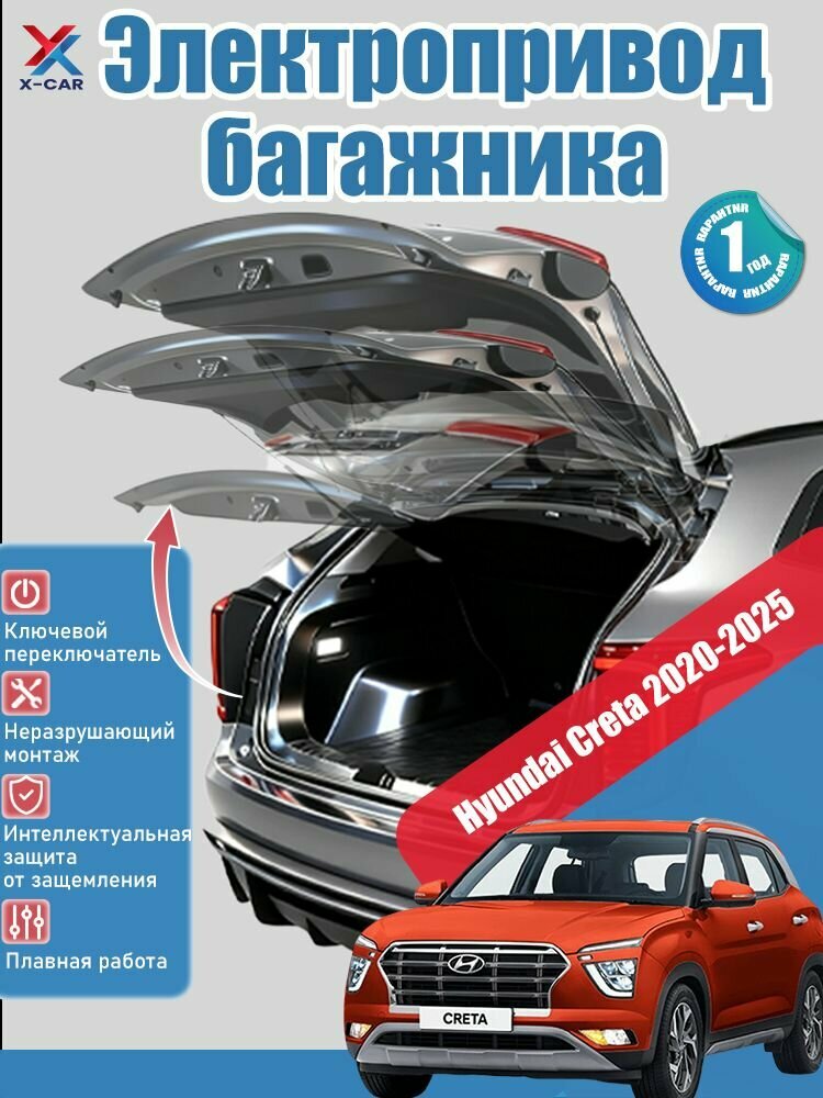 Электропривод багажника Hyundai Creta 2020+(Мы предоставим вам подробное руководство по установке на русском языке), Умный привод задней двери с защитой от защемления