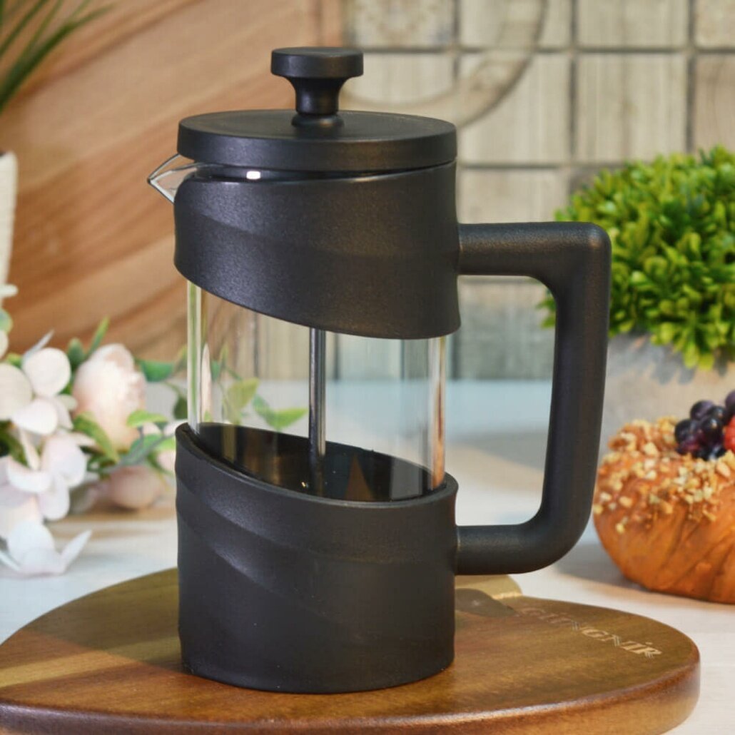 Френч-пресс «La Caffetteria» 0,35л черный пластиковый корпус, стекло, подарок