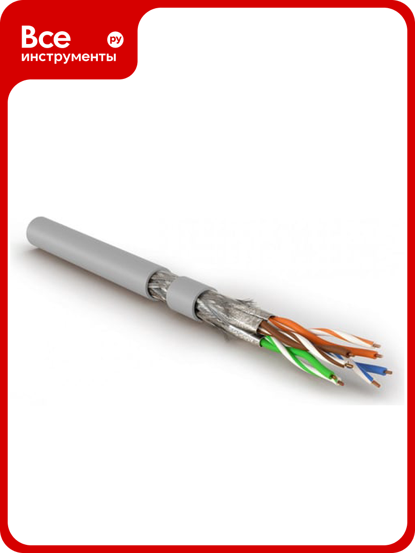 Кабель Hyperline SFTP4-C8.1-S23-IN-LSZH-GY-500 (500 м) витая пара, экранированная S/FTP, 445168