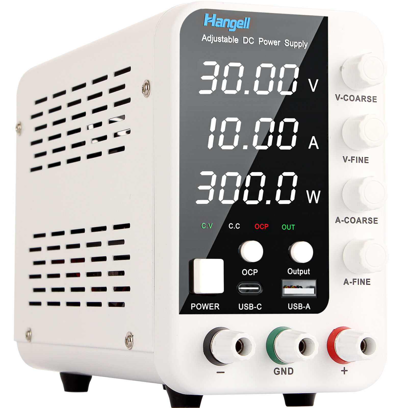 Лабораторный блок питания 0-30 В 0-10 А 300 Вт, стабилизированный ИП, регулируемое напряжение и ток, режимы CV/CC, точный цифровой дисплей, компактный настольный лабораторный источник питания для электроники и ремонта