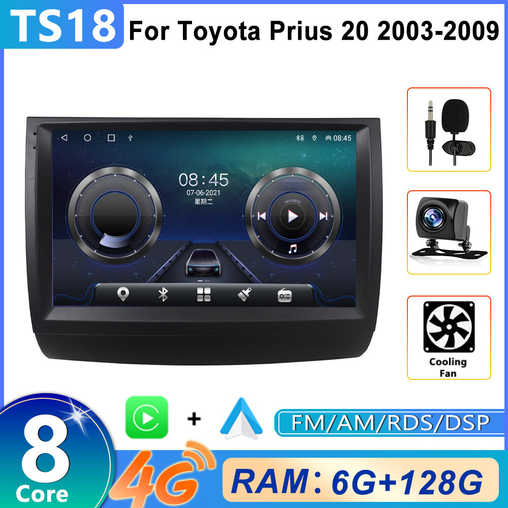 Android для Toyota Prius 20 2003-2009/ Автомагнитола Андроид Тойота Приус 20 2003-2009 4G-SIM Wifi Bluetooth Gps навигатор Мультимедиа автомабиля