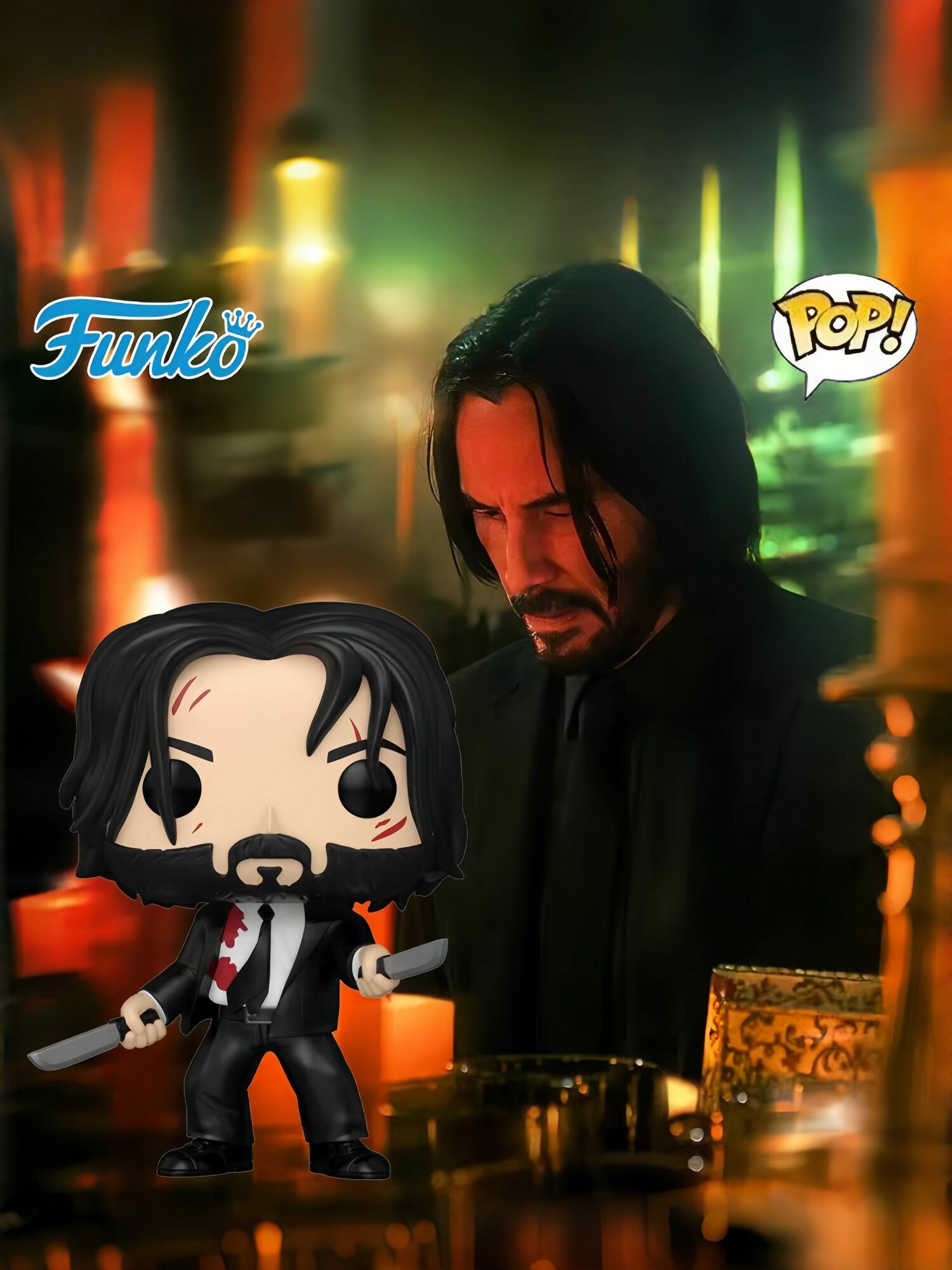 Фигурка Funko POP "Джон Уик", пластик, развивающая, статичная, черно-серая, 1 шт