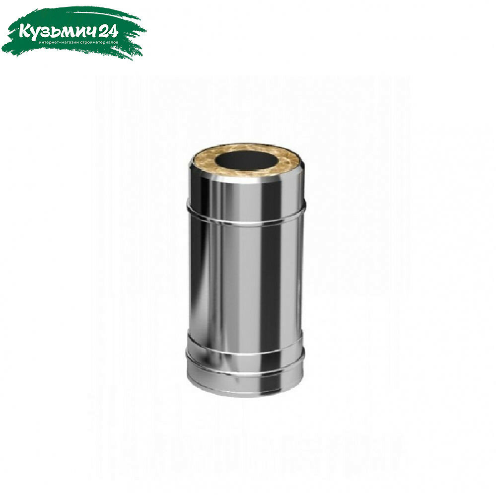 Труба для дымохода 150х230 мм, по конденсату, сталь 0.5 мм, сэндвич-конструкция, длина 0.5 м , 1 шт.